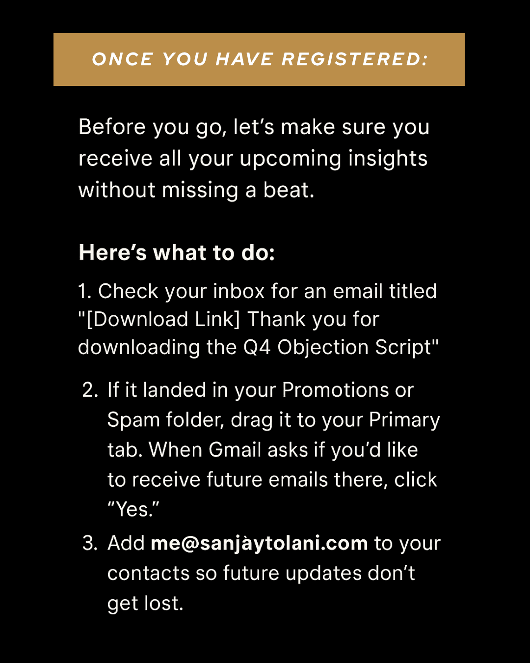 Quarter 4 Objection Scripts - Dr Sanjay Tolani